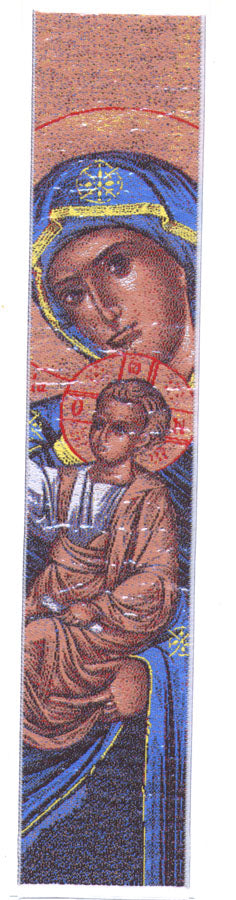 Orthodox Woven Bookmark Theotokos in Blue – Easterngiftshop