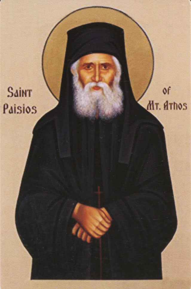 1034 - Orthodox Prayer Card St.Paisius of Mt Athos – Easterngiftshop